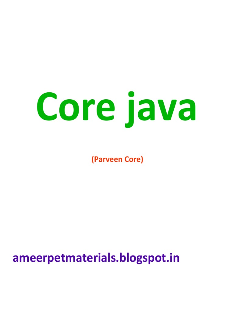 Core Java Concepts and Resources | PDF
