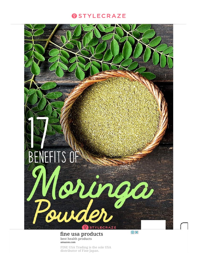 17 Best Benefits and Uses of Moringa Powder PDF | PDF | Nutrients | Vitamin