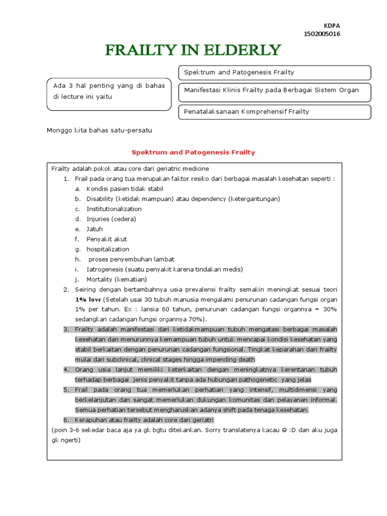 Frailty | PDF