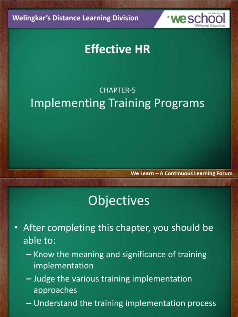 Chapter5 Implementing Training Programs | PDF | Outsourcing | Resource
