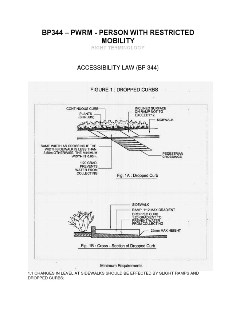 Person With Restricted Mobility - Accesibility LAW B344 | PDF ...