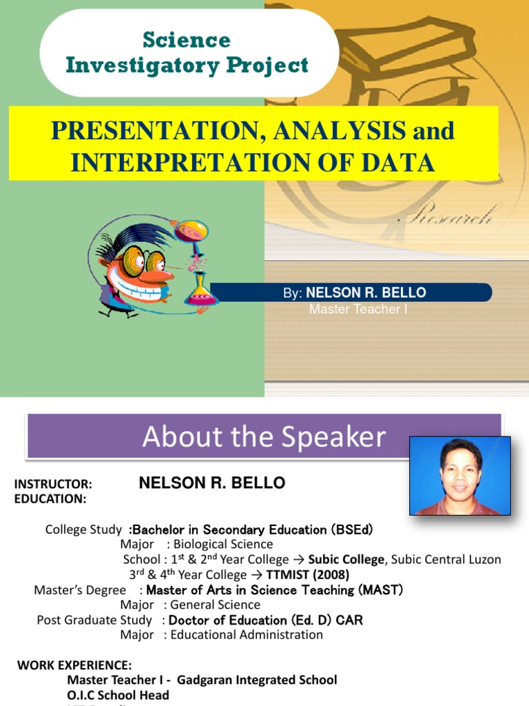 PRESENTATION SIP - Presentation, Analysis and Interpretation of Data ...