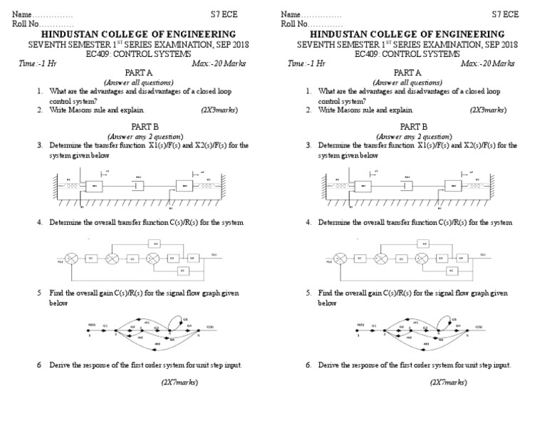 Control Systems Exam Guide | PDF | Systems Engineering | Signal Processing