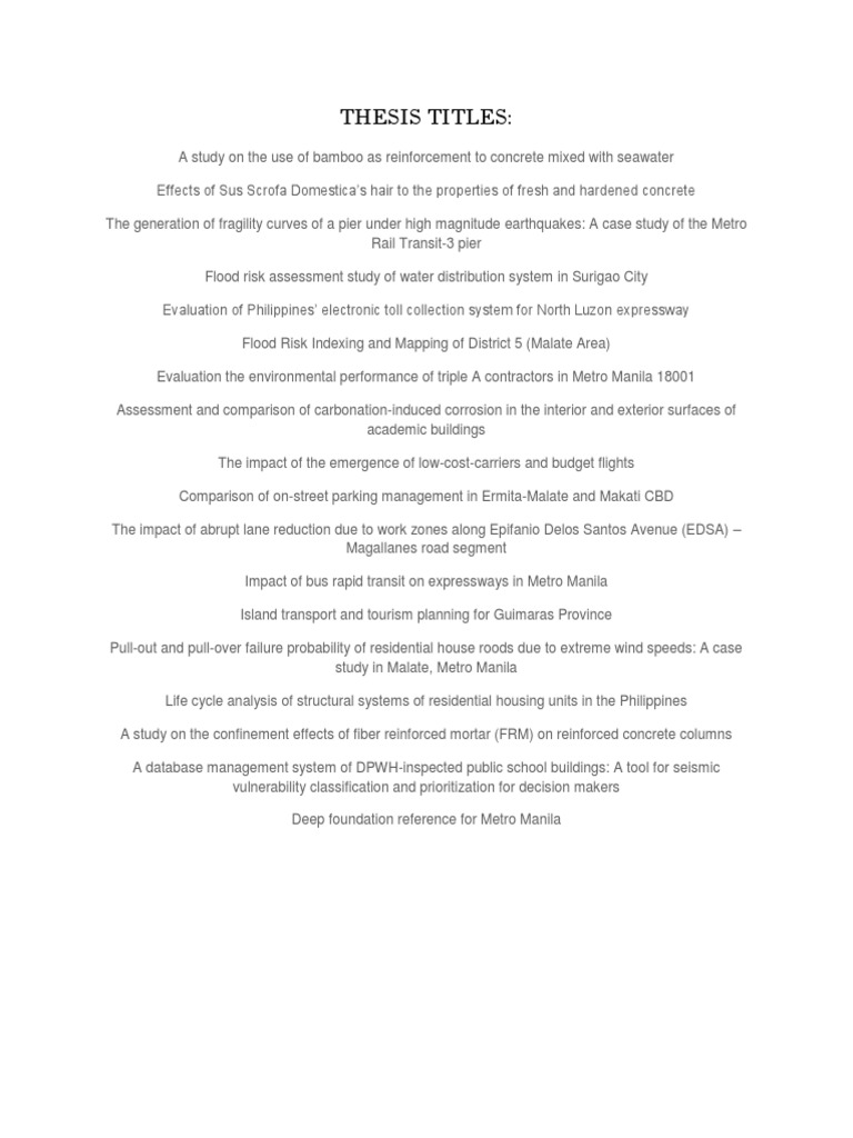 Thesis Titles | PDF