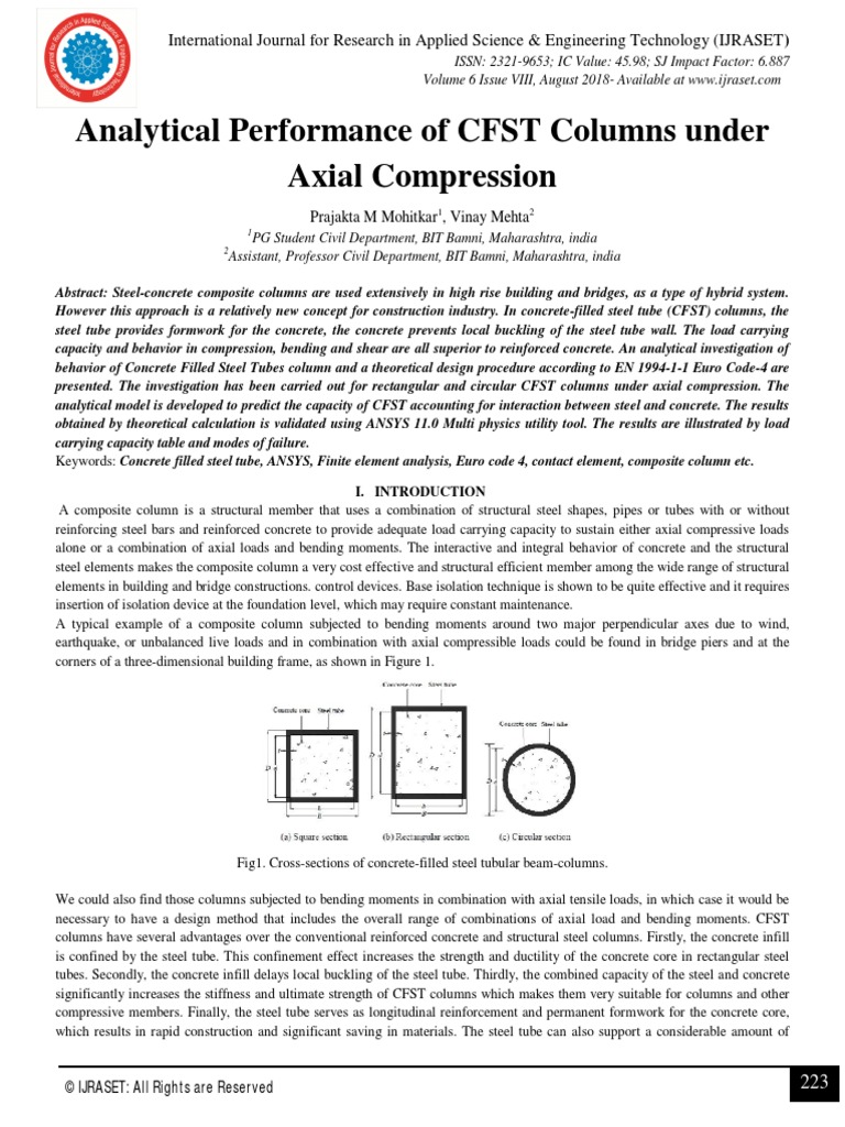 Analytical Performance of CFST Columns under Axial Compression ...
