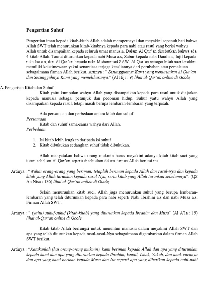 Pengertian Suhuf | PDF
