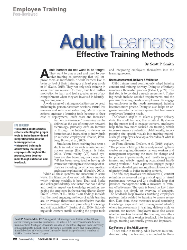 Adult Learners | PDF | Educational Technology | Employee Retention