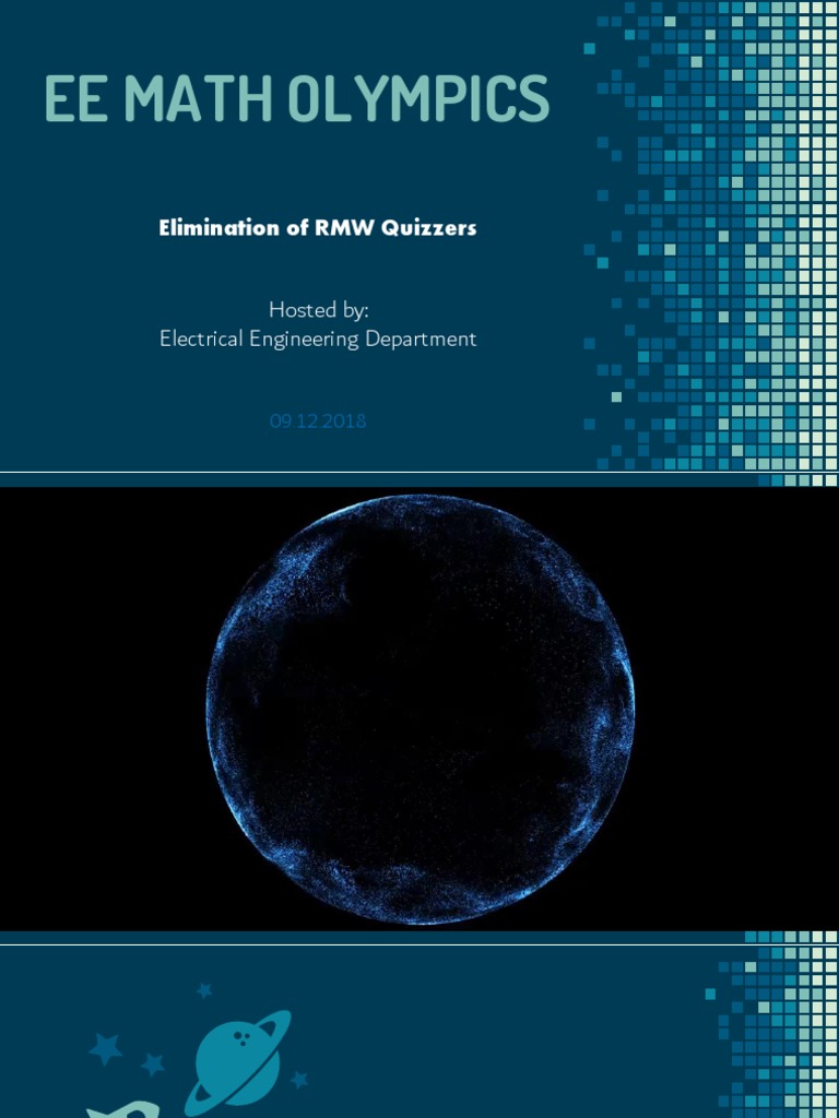 Ee Math Olympics: Elimination of RMW Quizzers | PDF | Discrete Mathematics | Number Theory