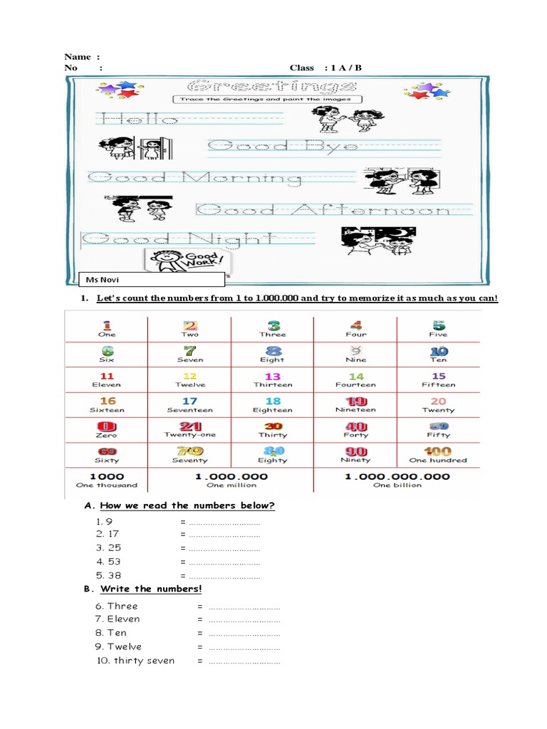 Counting For Elementary School 1 | PDF | Teaching Methods & Materials ...
