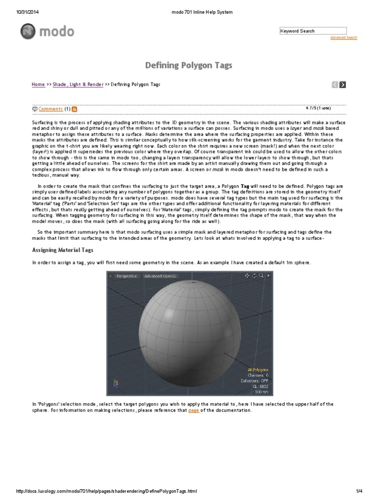 Defining Polygon Tags-Materials | PDF | Polygon | 3 D Computer Graphics
