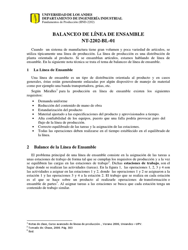 Balanceo de Línea de Ensamble | PDF | Ingeniería Industrial | Industrias