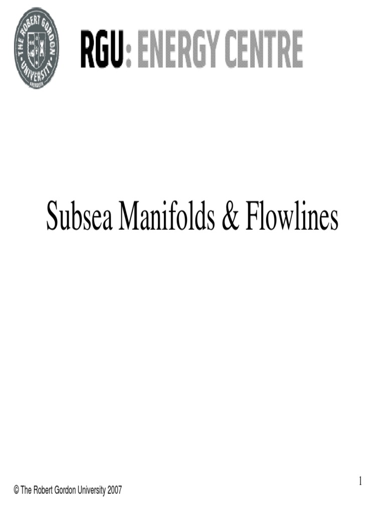 4.2 Subsea Manifolds Flowlines PDF | PDF | Business