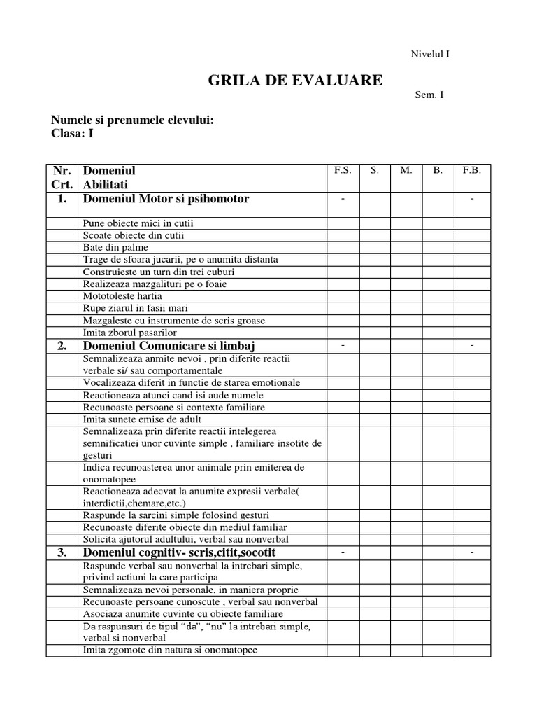 Grila de Evaluare | PDF