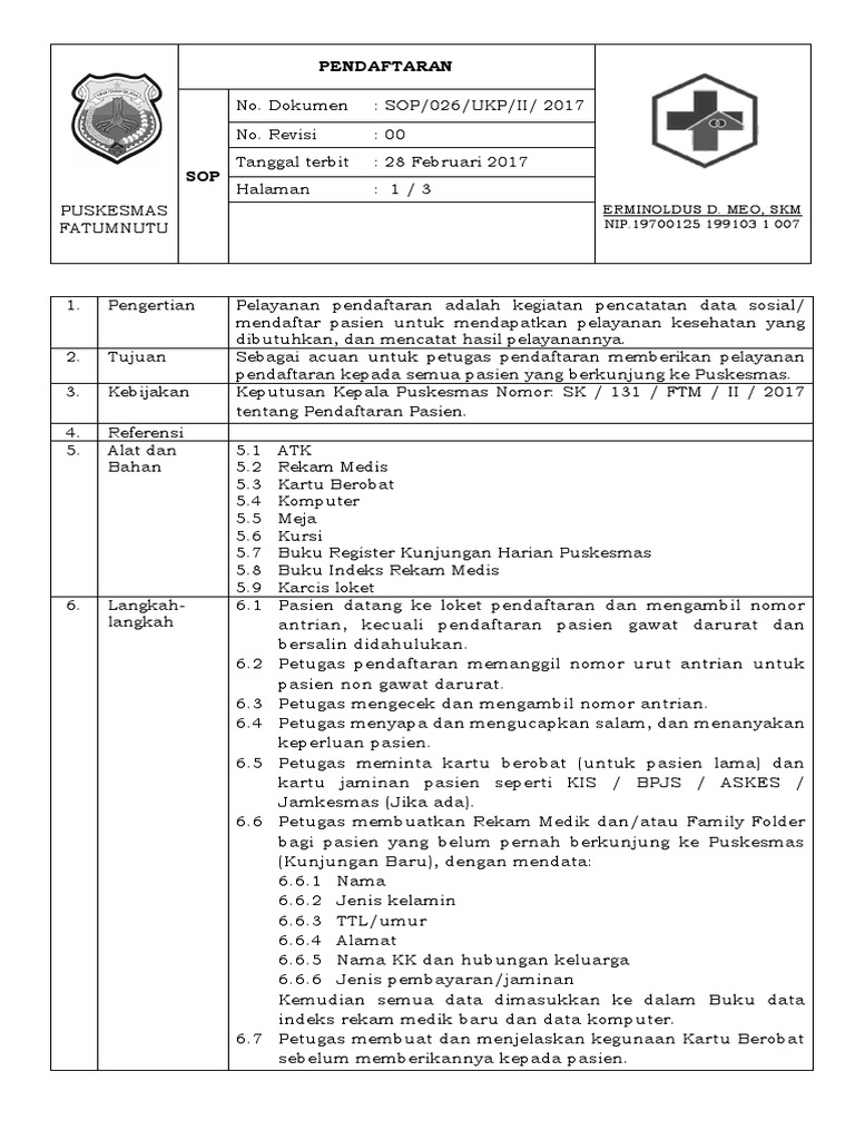 Contoh SOP Yang Benar | PDF