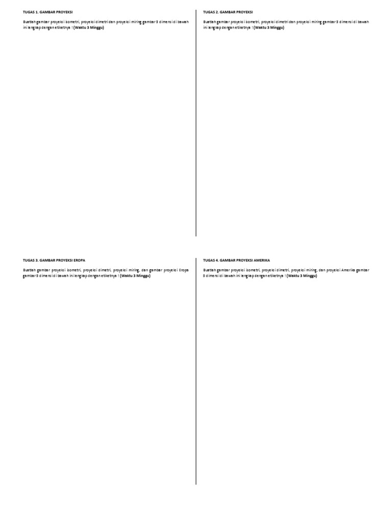 Tugas 1 Gambar Proyeksi | PDF