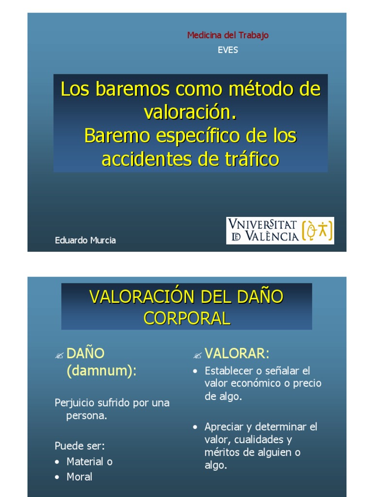 Baremo de Valoración del Daño Corporal | PDF | Seguro | Salud y bienestar