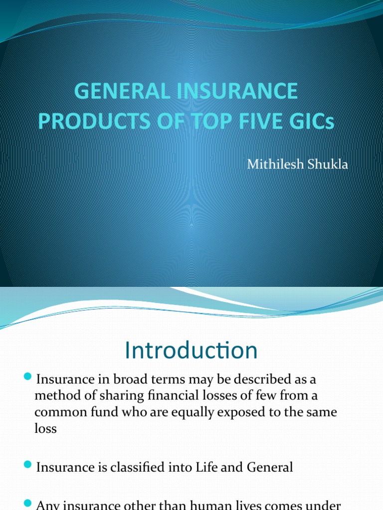 General Insurance Products of Top Five Gic's | PDF | Insurance | Hospital