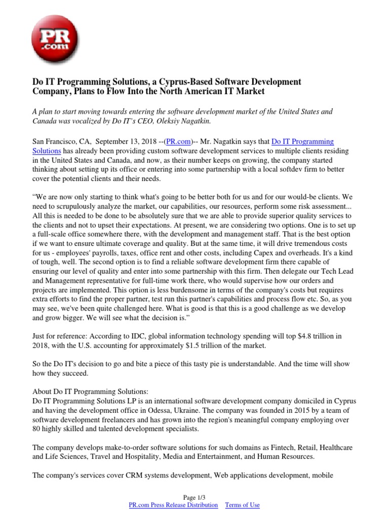 Do IT Programming Solutions, A Cyprus-Based Software Development ...