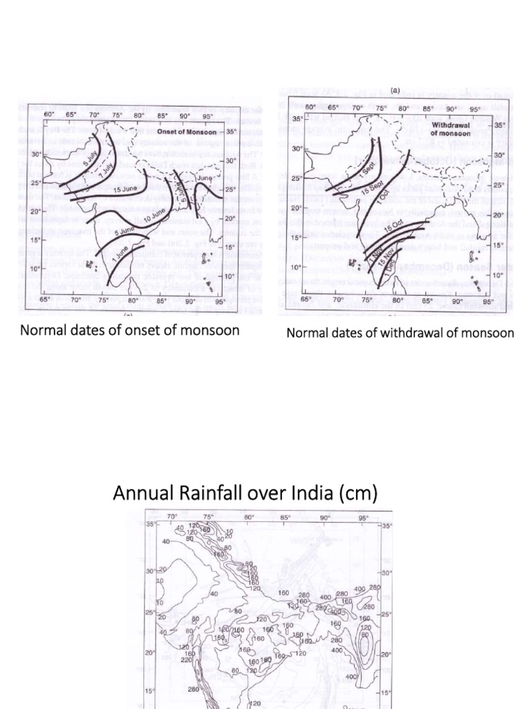 Normal Dates of Onset of Monsoon | PDF