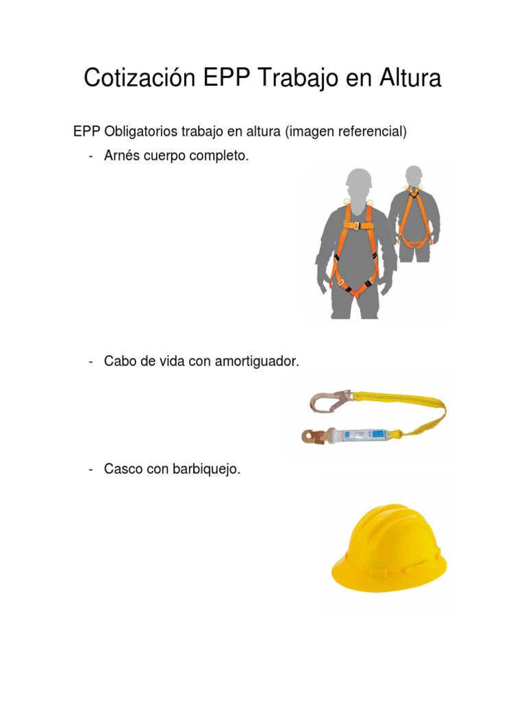 Cotización EPP Trabajo en Altura | PDF