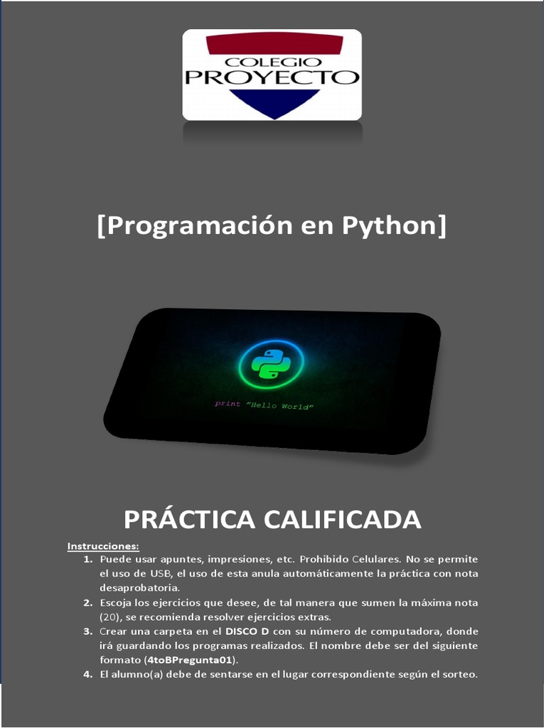 Practica 01 - Python | PDF | Informática | Informática y tecnología de ...