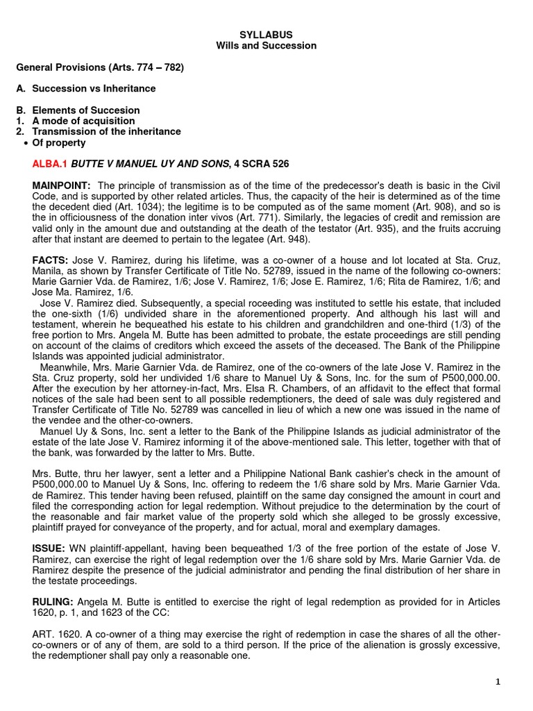 Wills and Succession Batch 1 | PDF | Guarantee | Will And Testament