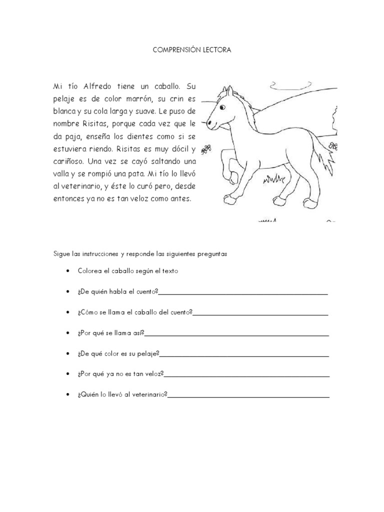 Comprensión Lectora: El Caballo Risitas | PDF