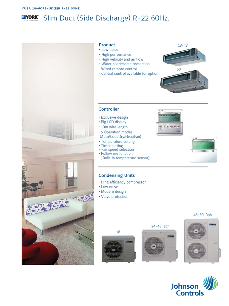 York VRF Slim Duct Specifications | PDF | Air Conditioning | Thermodynamics