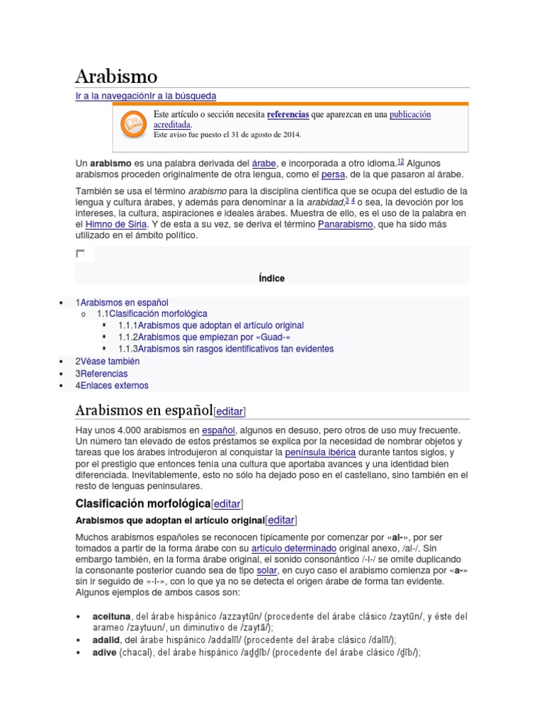 Arabismo | PDF | Lengua española | Idiomas