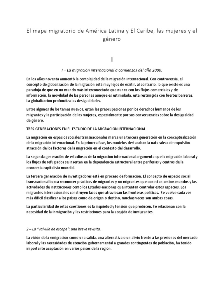 El Mapa Migratorio de América Latina y El Caribe | PDF | Migración ...