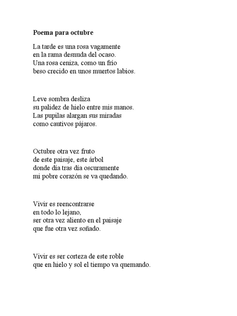 Poema para Octubre | PDF