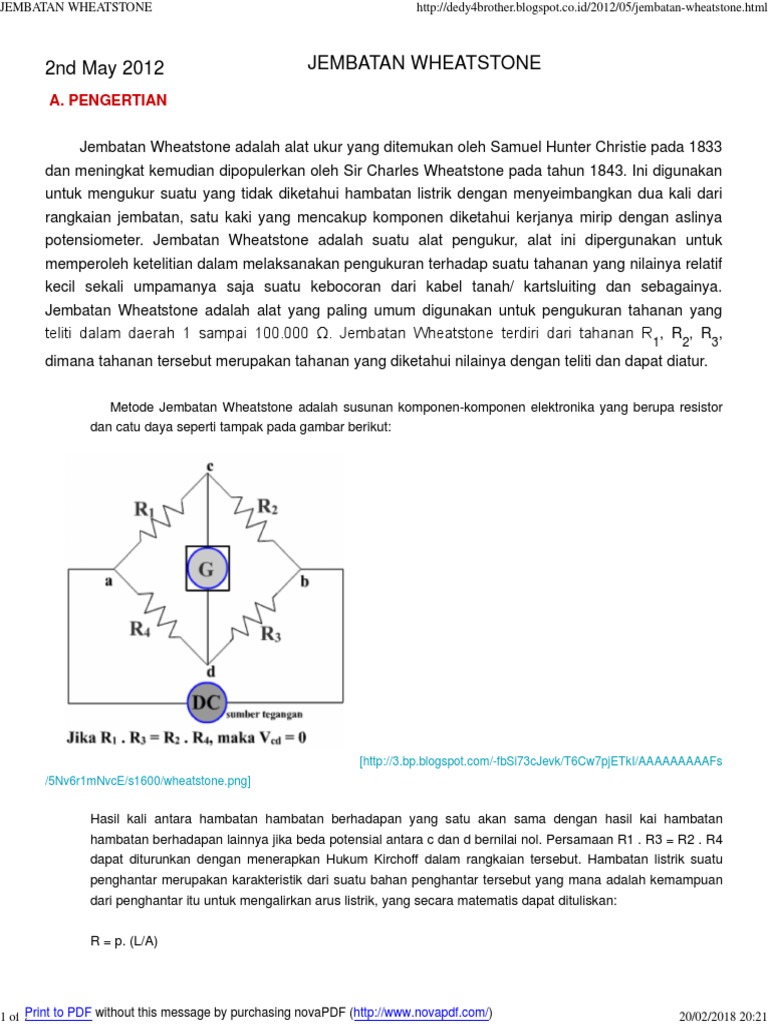 Jembatan Wheatstone | PDF