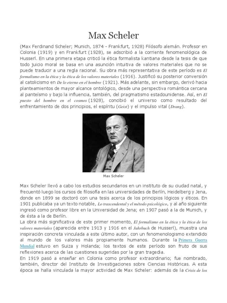 Max Scheler.pdf | Edmund Husserl | Teorías filosóficas