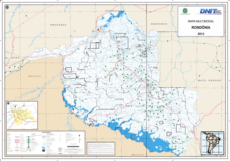 Rios e Rodovias de Rondônia (Mapa) | PDF