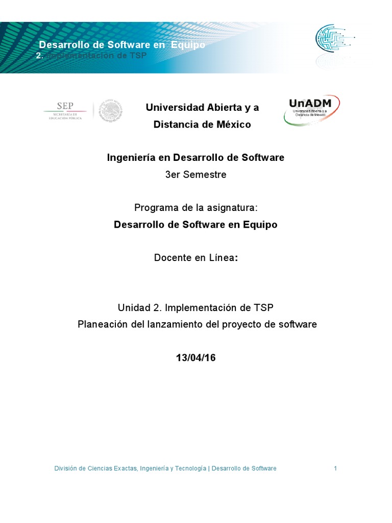Ddse U2 Ea | PDF | Ingeniería de software | Software como servicio