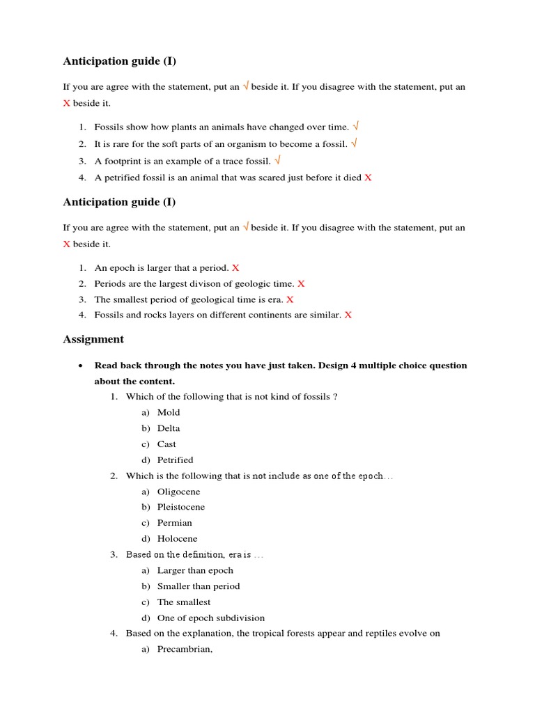 Anticipation Guide (I) : About The Content | PDF | Science & Mathematics