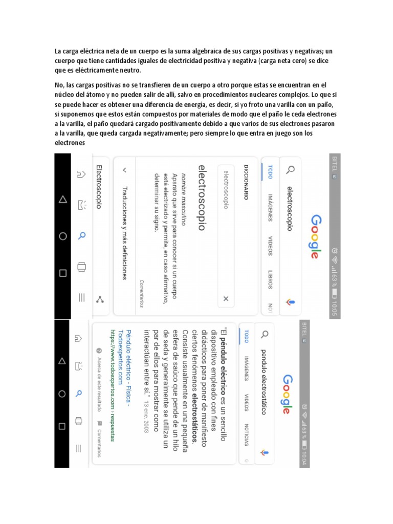 La Carga Eléctrica Neta de Un Cuerpo Es La Suma Algebraica de Sus ...