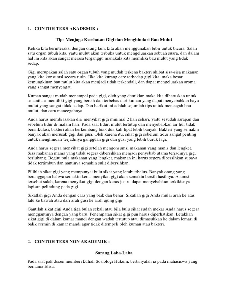 Contoh Teks Akademik | PDF