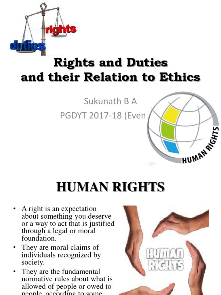 Rights and Duties and Their Relation to Ethics | Rights | Natural And ...