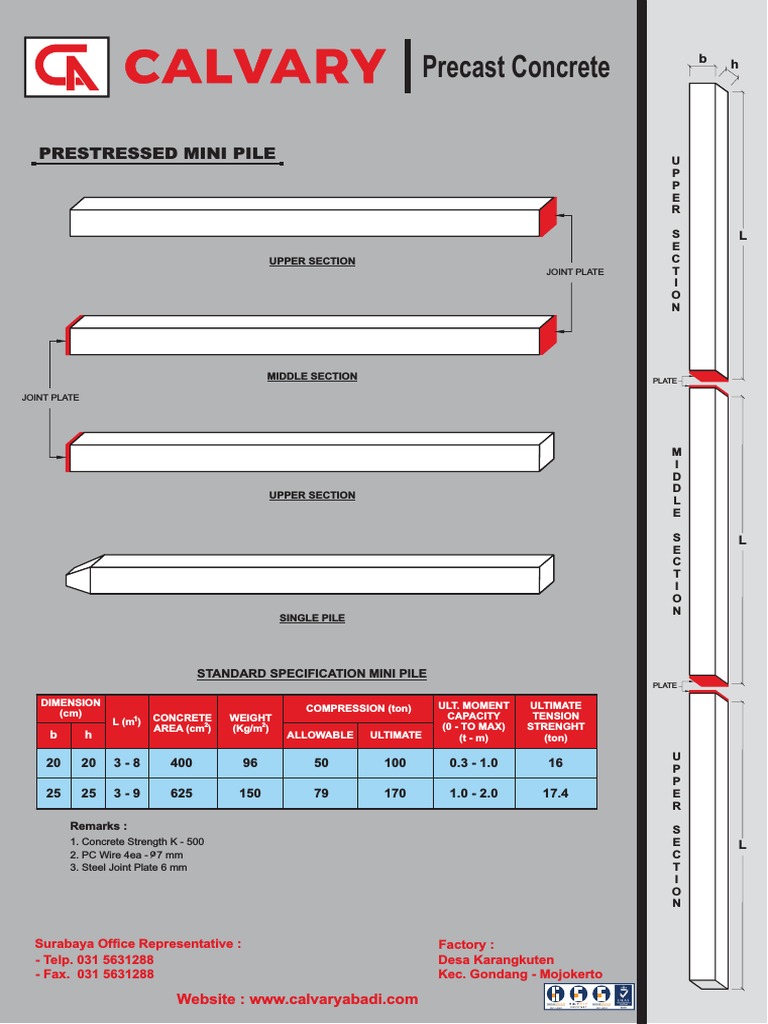 Specifications for Precast Concrete Mini Piles, Square Piles, and Flat ...