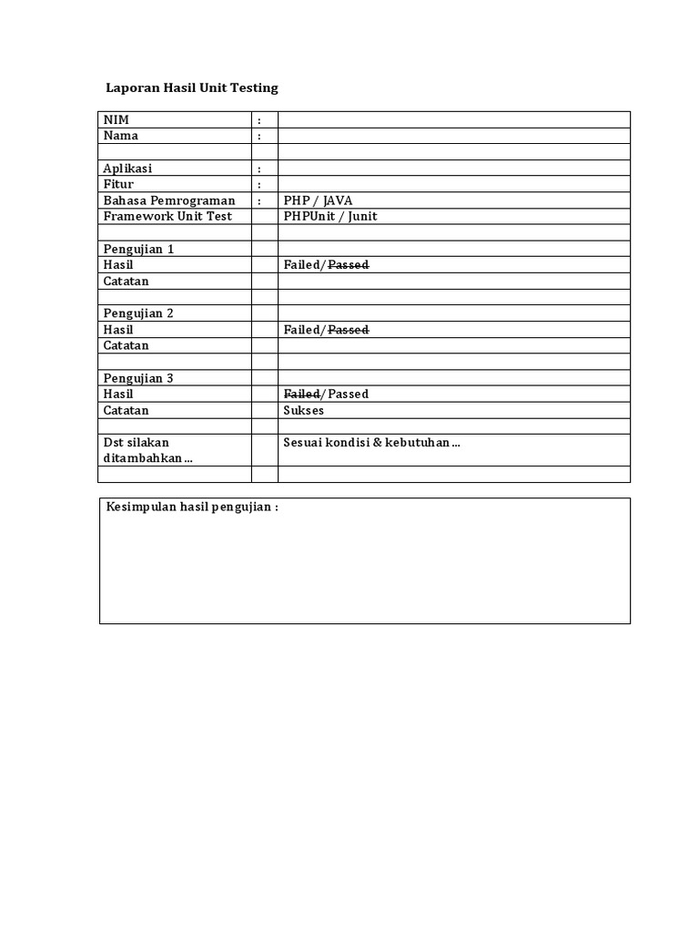 Laporan Hasil Unit Testing | PDF