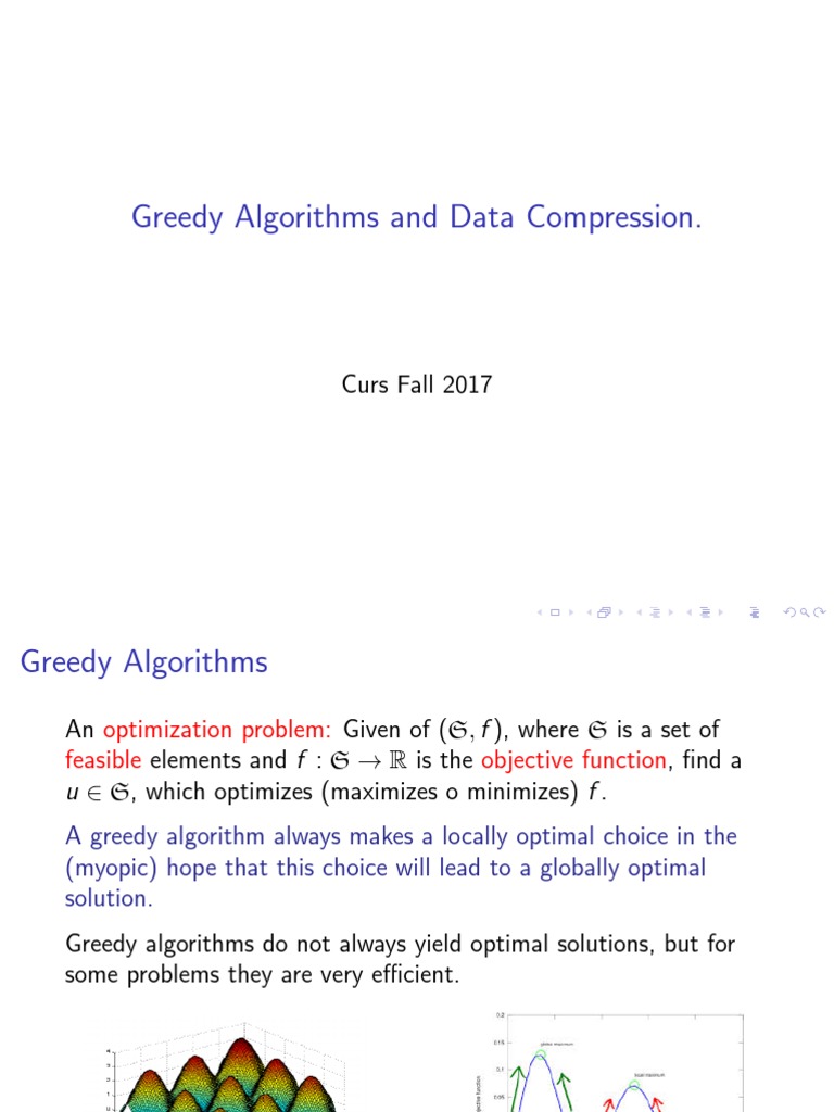 Greedy Algorithms and Data Compression.: Curs Fall 2017 | PDF | Mathematical Optimization ...