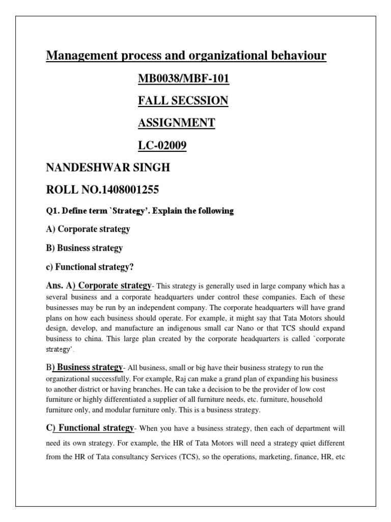 Management Process and Organizational Behaviour | PDF | Attitude ...