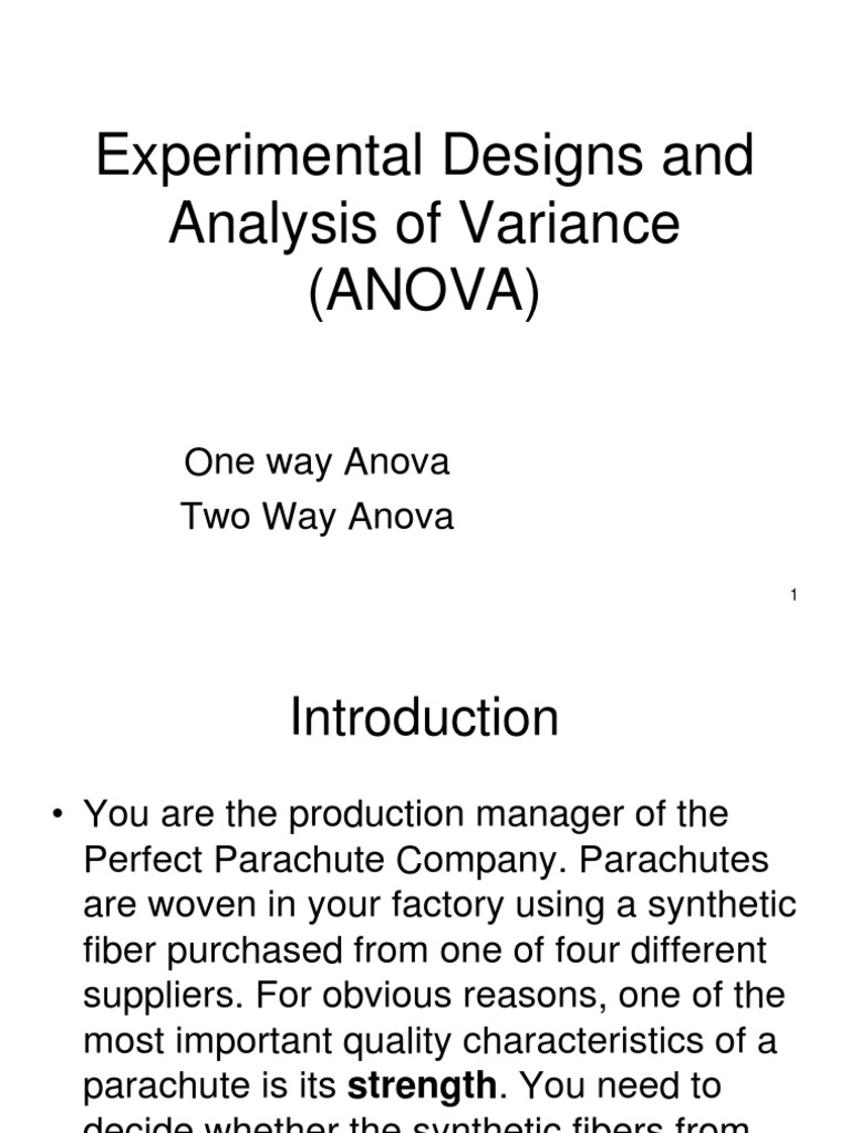 ANOVA in Experimental Design | PDF | Analysis Of Variance | Experiment