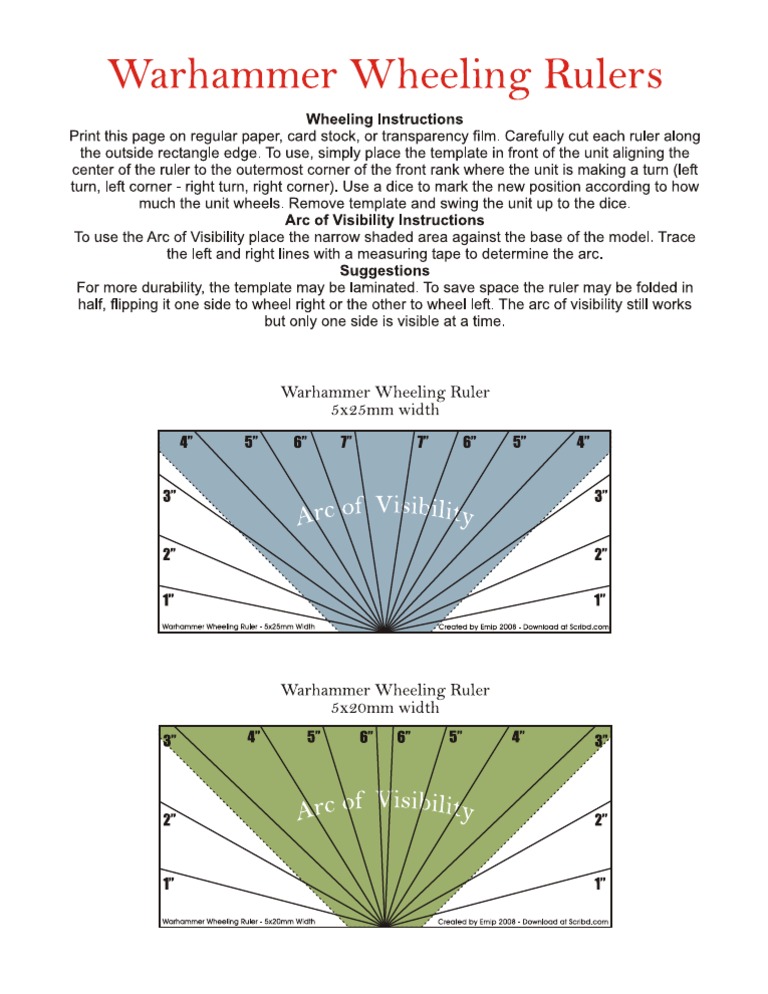 Warhammer Wheeling Ruler | PDF