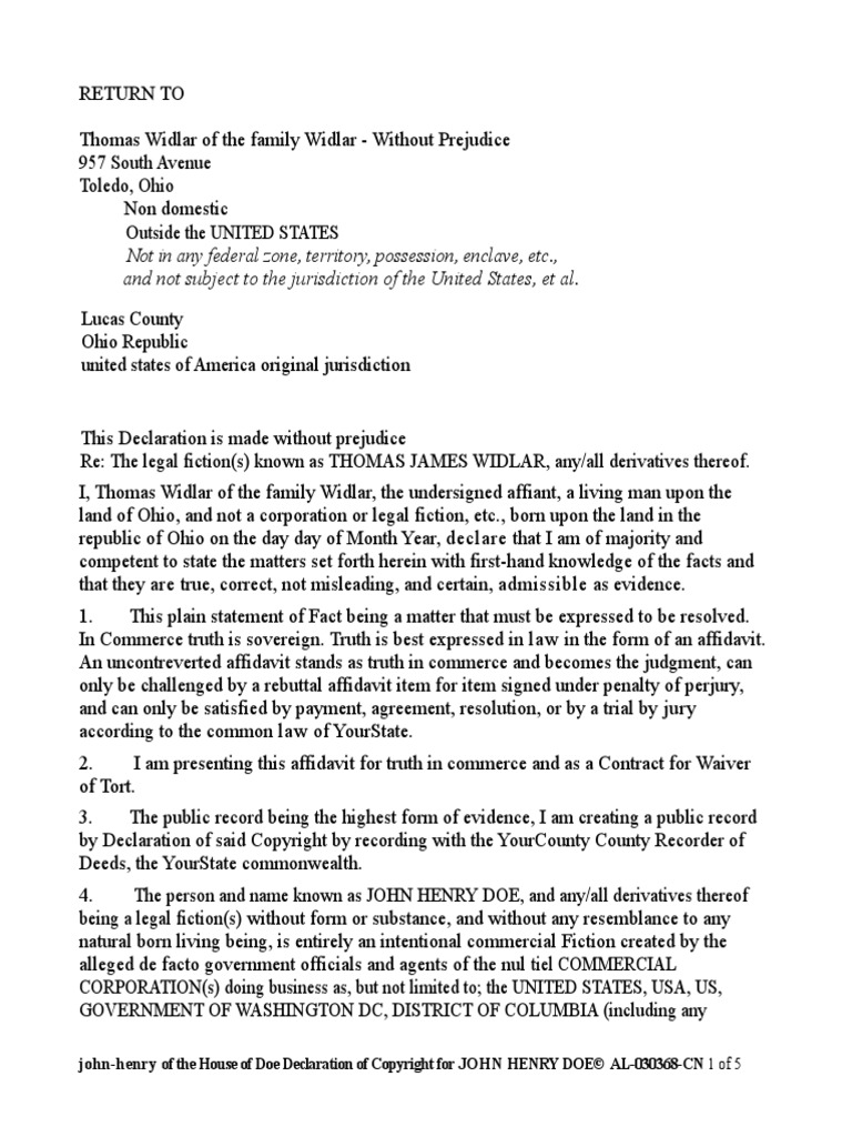 Declaration of Copyright | Download Free PDF | Affidavit | Government