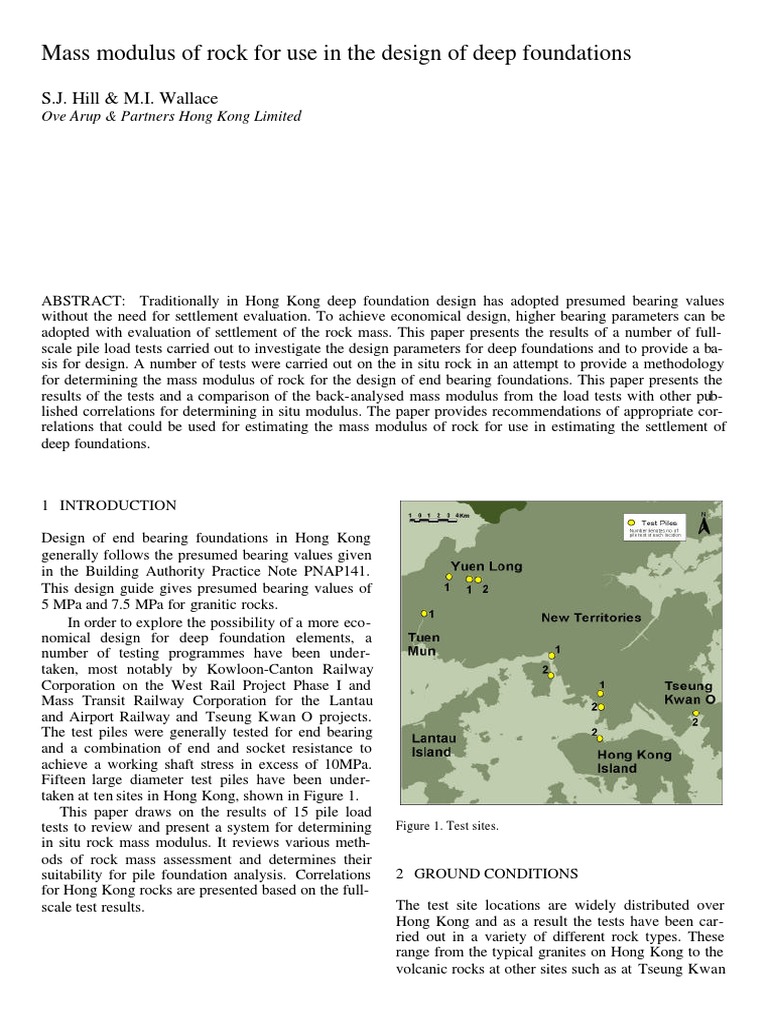 366-Mass Modulus of Rock For Use in The Design | Download Free PDF ...