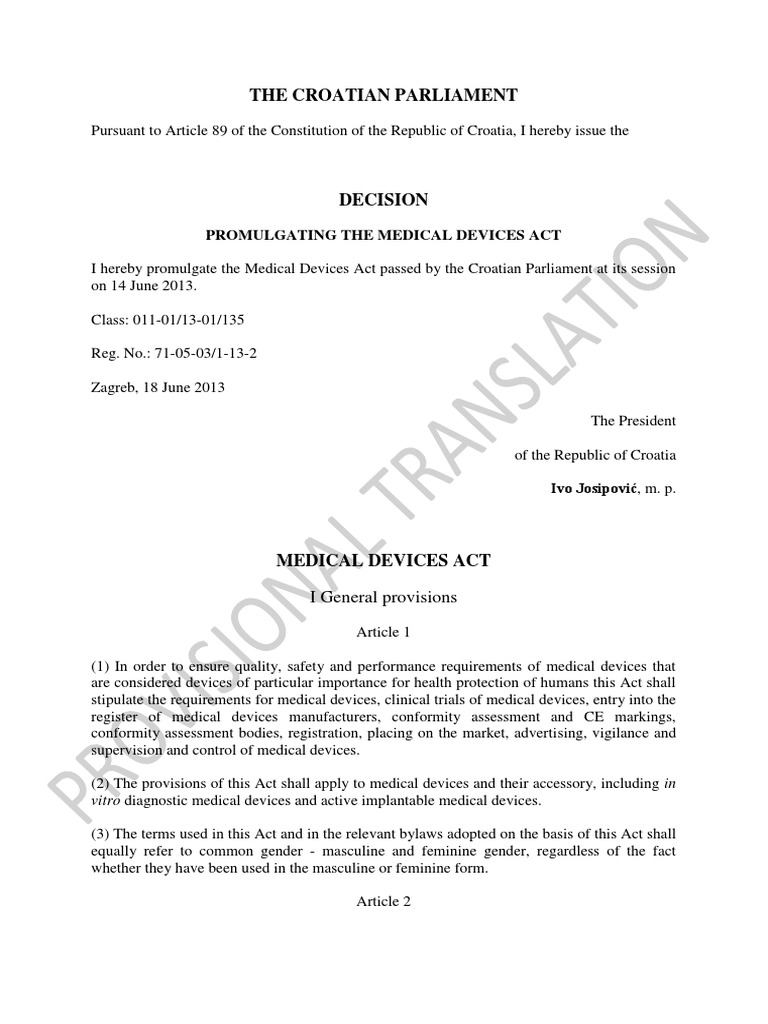 Medical Devices Act - M 3 en PDF | PDF | Medical Device | Clinical Trial