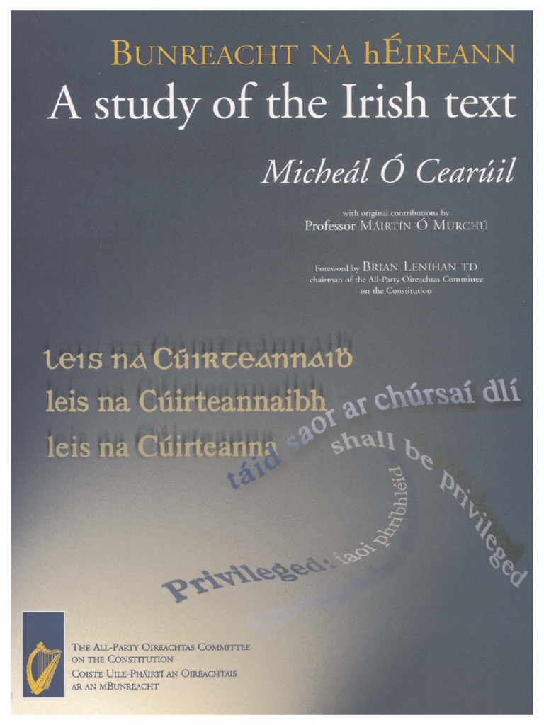 Direct Literal Translation Constitution of Ireland 1937 A Study of The ...