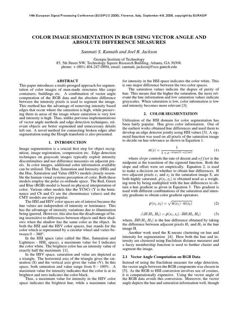Color Image Segmentation in RGB Using Vector Angle and Absolute ...